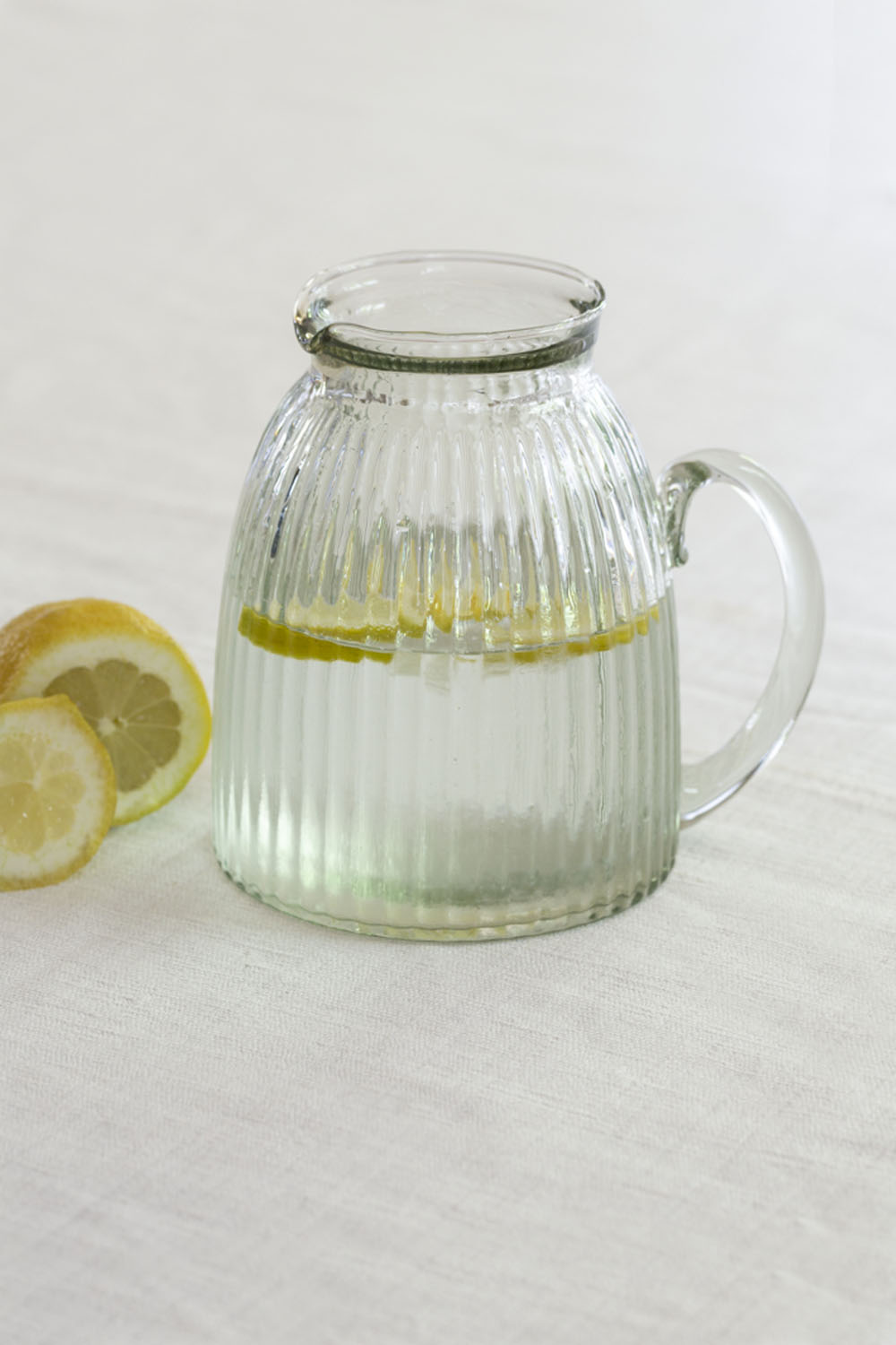 Ribbed Glass Kitchen Jug
